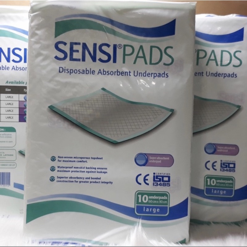 Jual SENSI PADS UNDERPAD PERLAK BAYI ALAS POPOK L 60X90 ISI 10 ...