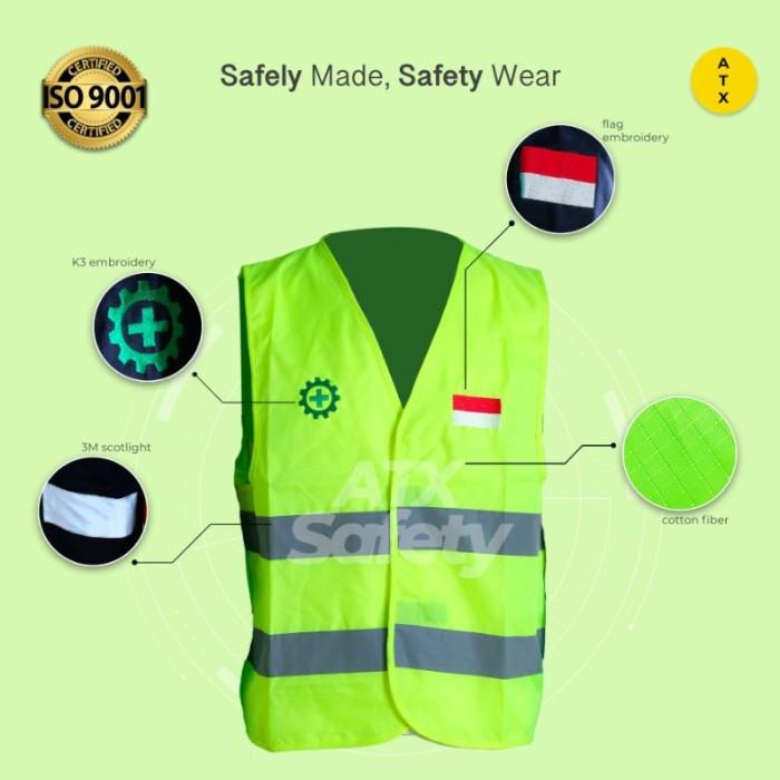 Jual Rompi | Rompi Safety Proyek Lapangan Atx Hijau Stabilo Logo K3 Dan ...
