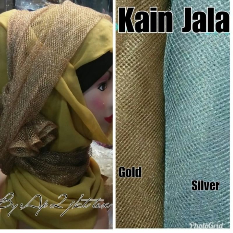 Jual kain lame jaring jala /kain kerudung asesoris pengantin /bahan ...