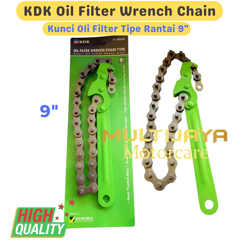 Jual KDK Kunci Pembuka Filter Oli 9“ Model Rantai - Oil Filter Wrench ...