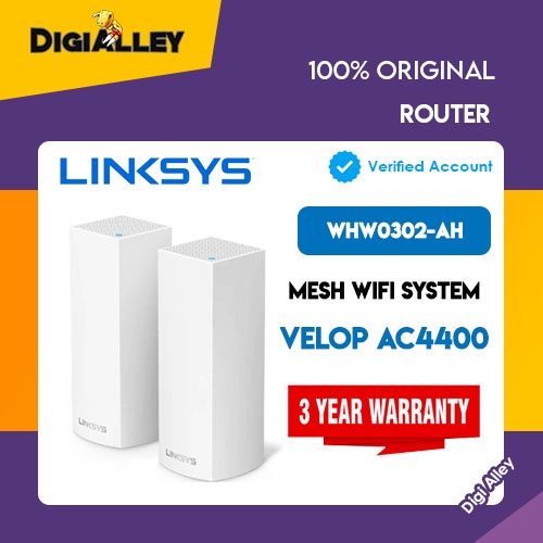 Jual Linksys Mesh WHW0302-AH Wifi AC4400 Velop Tri Band Original Linksys | Shopee Indonesia