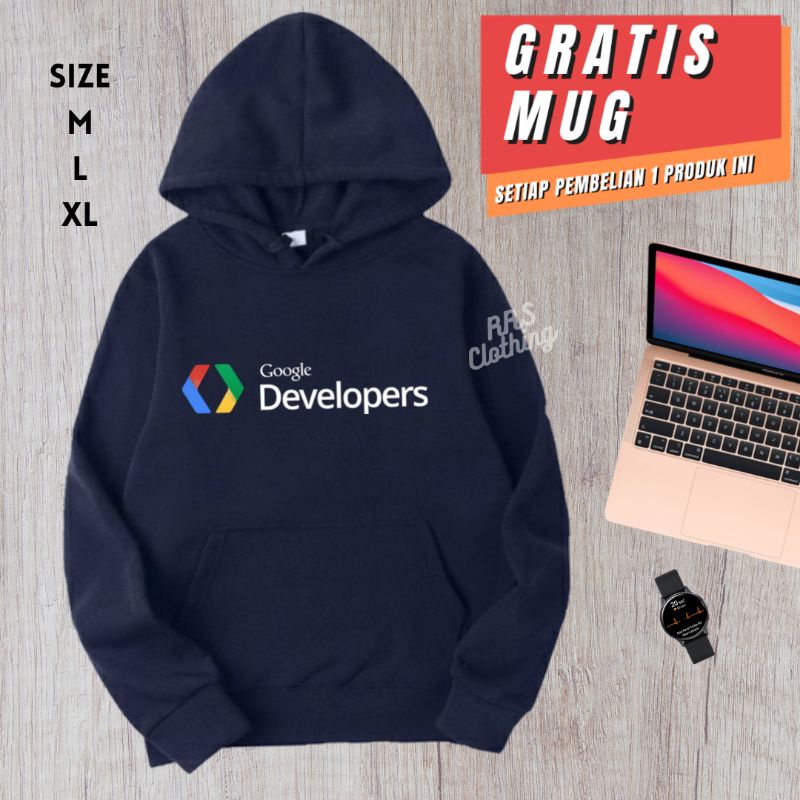 Jual Jaket Hoodie Cotton Fleece Programmer Google Developer Buku Coding ...