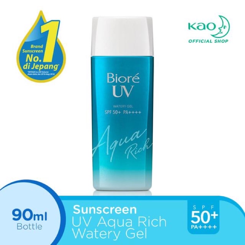 Jual Biore UV Aqua Rich Watery Gel SPF 50+/PA++++ 90 ml | Shopee Indonesia