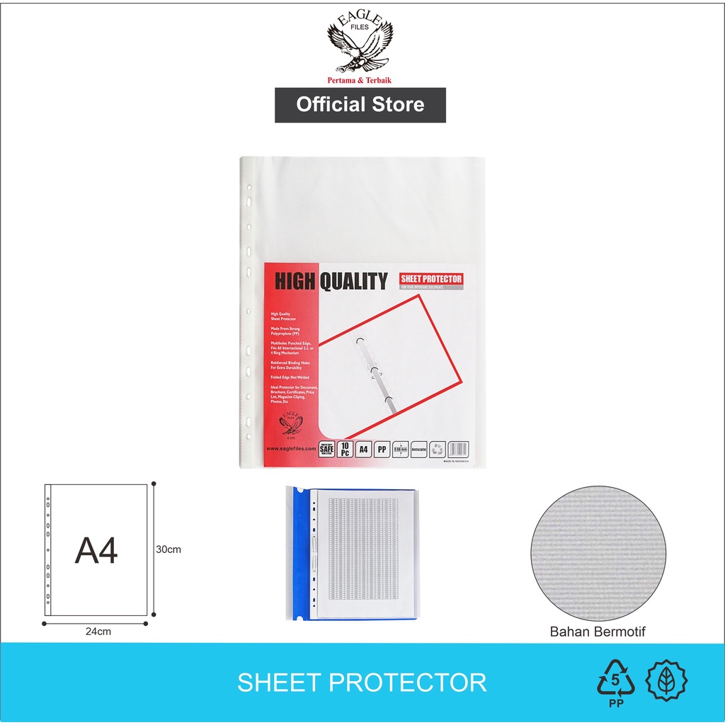 Jual Sheet Protector A4 EAGLE PP Pockets Isi 10 pcs/pack | Shopee Indonesia