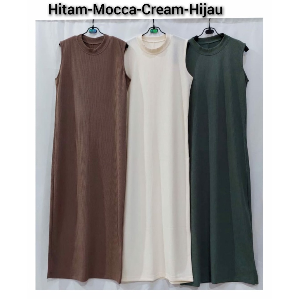 Jual INNER MAXI DRESS SPAN LENGAN KUTUNG BAHAN KNITE UNIGLO ALL SIZE ...