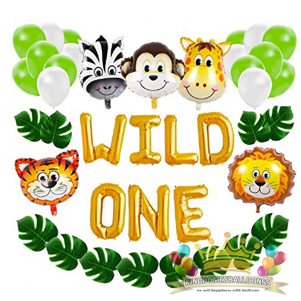 Jual Paket Dekorasi Balon Foil Ulang Tahun Tema Zoo / Aiimal / Jungel ...