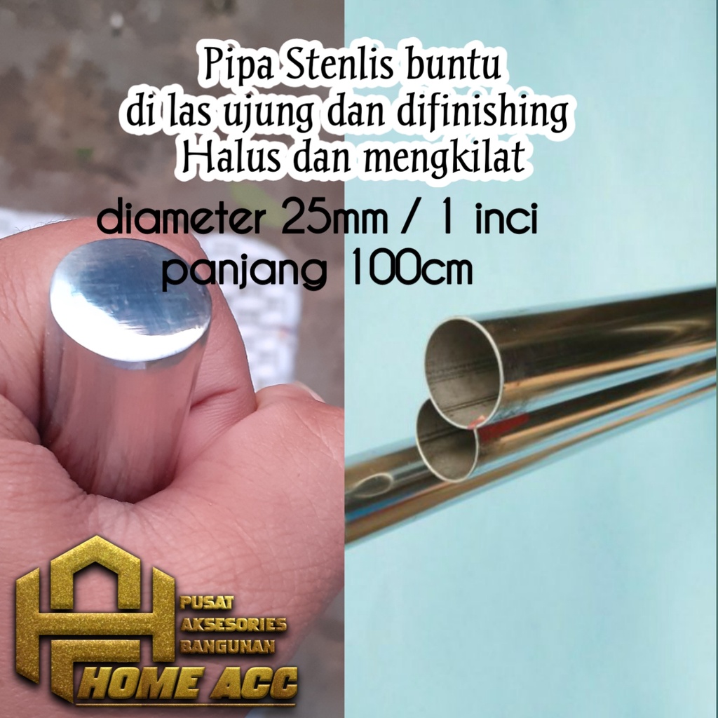 Jual PIPA STENLIS BUNTU 1 INCI OD 2,5 CM panjang 100 cm pipa stainless ...