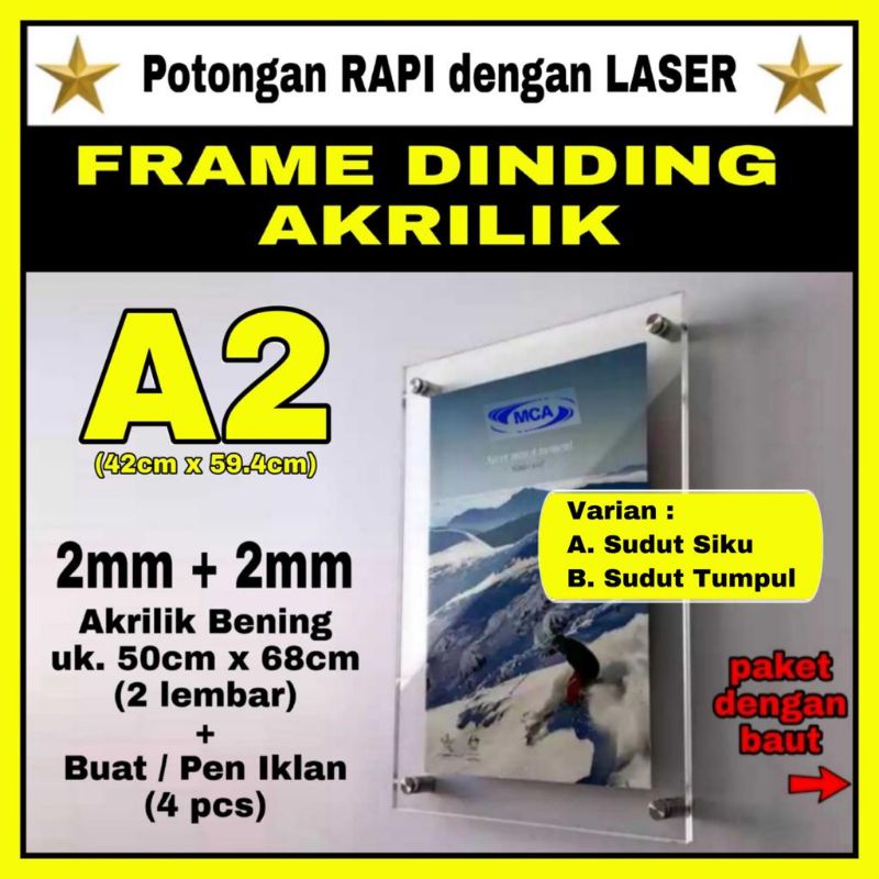 Jual FRAME AKRILIK A2 / Acrylic Frame / Frame Dinding / Frame Foto ...