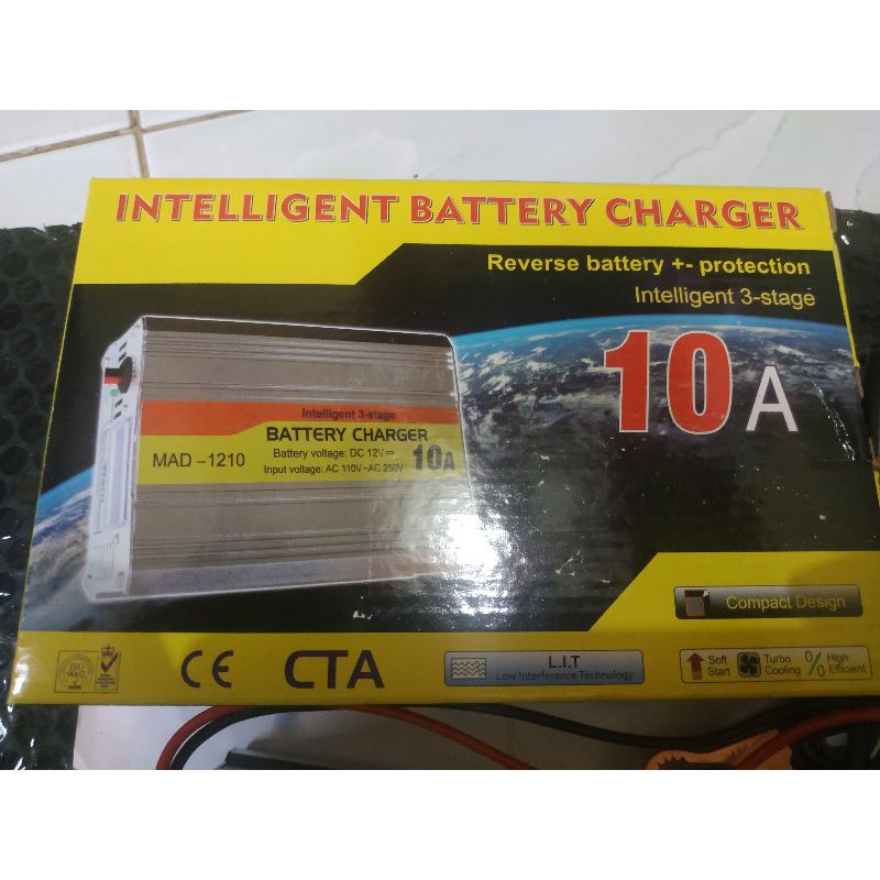 Jual Charger Aki Accu 12V 10A otomatis Smart Fast Aki 12V 10A ...