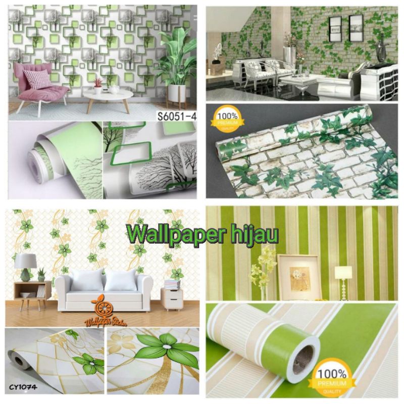Jual wallpaper stiker dinding nuansa hijau/wallpaper 3D hijau/bambu/salur | Shopee Indonesia