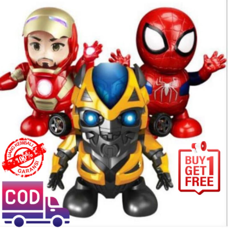 Jual Mainan Robot Dance Hero/Robot Dance Joget Ironman, Bumbleebee ...