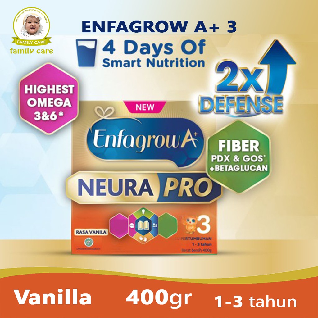 Jual ENFAGROW A + 3 Vanila Vanilla Susu Box 400g | 400 g | Shopee Indonesia