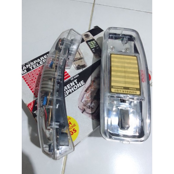 Jual telepon rumah nos langka transparan bisa ditempel di dinding ...