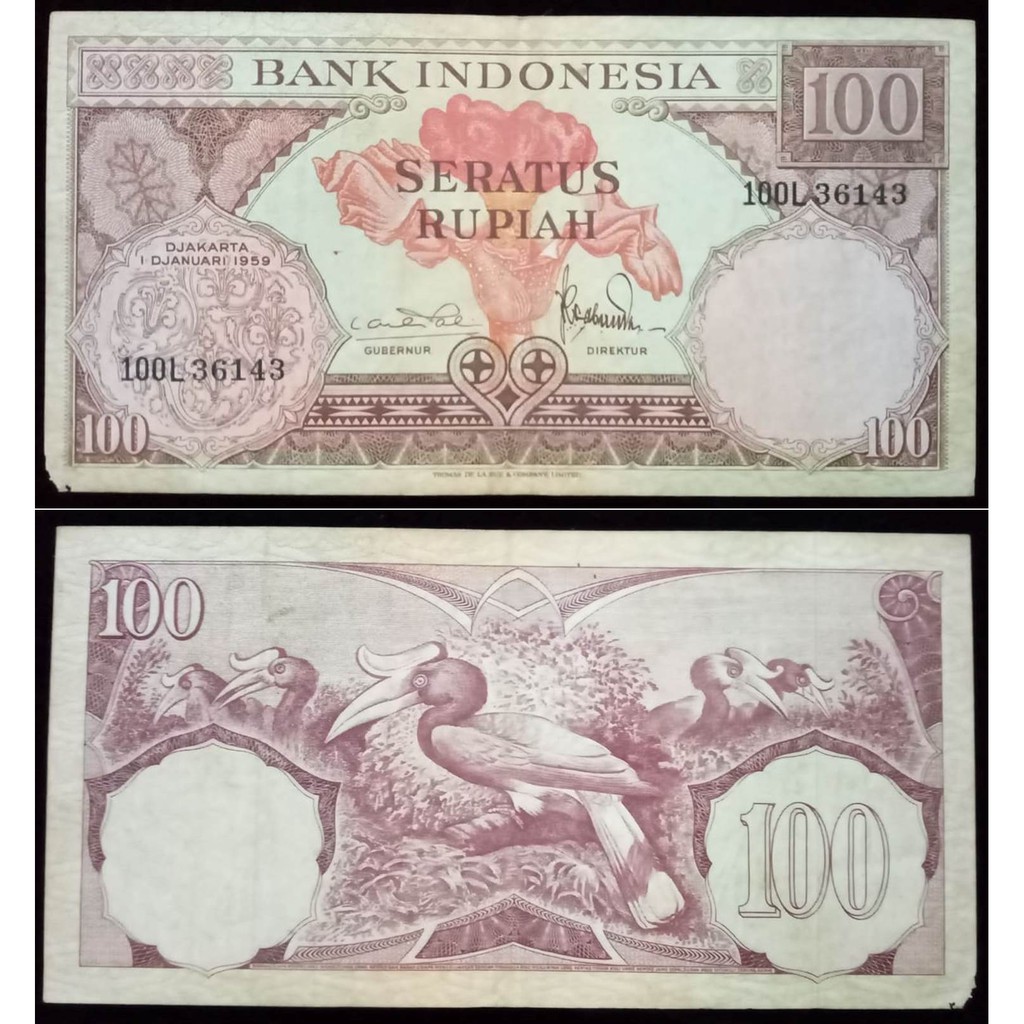 Jual Uang Kuno 100 Rupiah Seri Bunga 1959 Prefik Satu Huruf "L" (LANGKA) | Shopee Indonesia