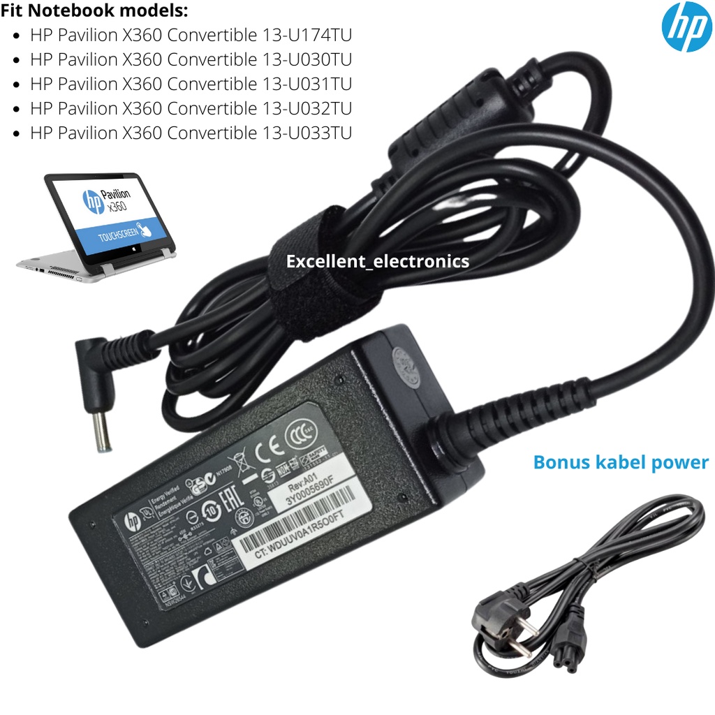 Jual Charger adaptor HP Pavilion X360 Convertible 13-U174TU U030TU ...