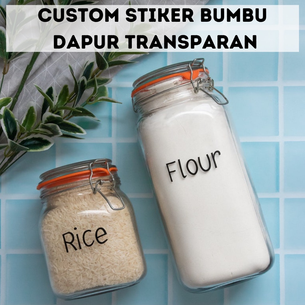 Jual (TANPA PO) CUSTOM STIKER BUMBU DAPUR TRANSPARAN | KITCHEN STICKER ...