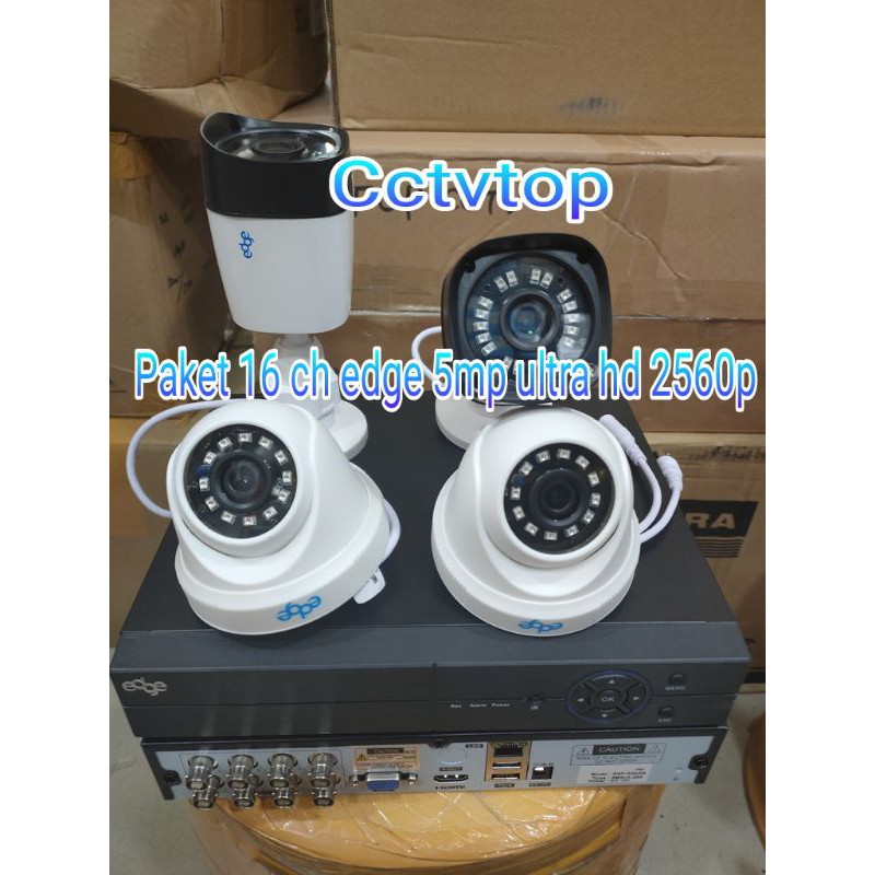 Jual Paket cctv 16 ch edge 5mp + HDD 2 TB lengkap tinggal pasang | Shopee Indonesia