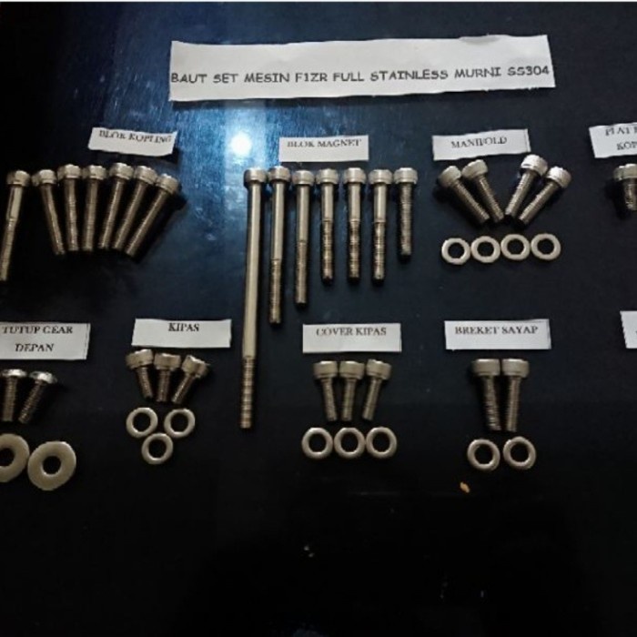 Jual Baut Blok Fizr Baut L Set Mesin F1zr Fizr Full Stainless | Shopee Indonesia