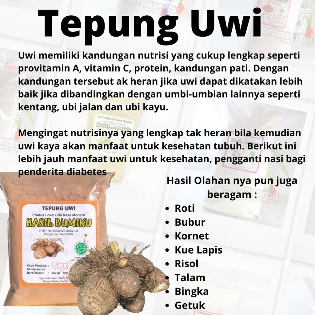 Jual Tepung Uwi Ungu Kemasan 1kg Gluten Free Organik Hasil Bumiku ...