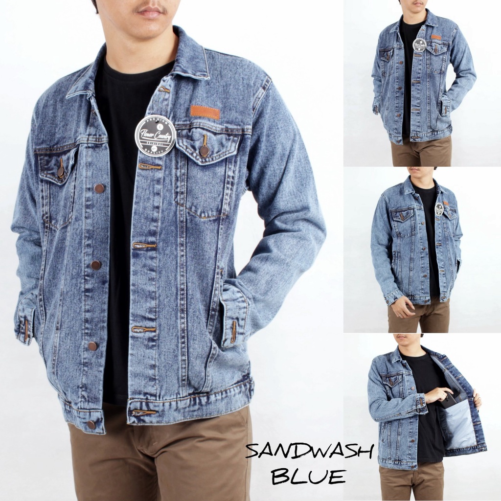 Jual Jaket Jeans Pria Big Size XXL Jaket Denim Remaja Cowok Tebal Anti ...