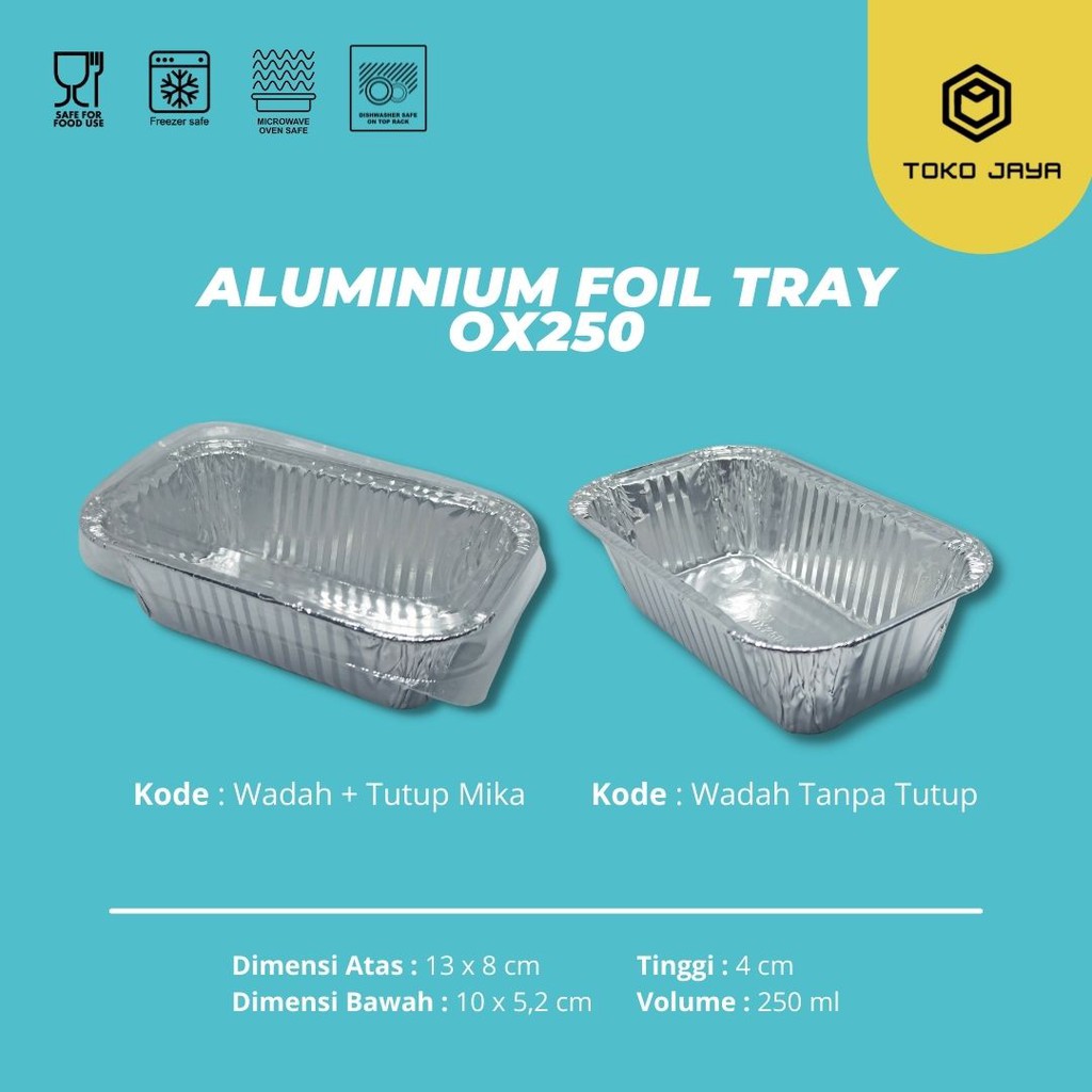 Jual ALUMINIUM FOIL CUP OX 250 + TUTUP / ALUMINIUM FOIL TRAY / READY STOCK | Shopee Indonesia