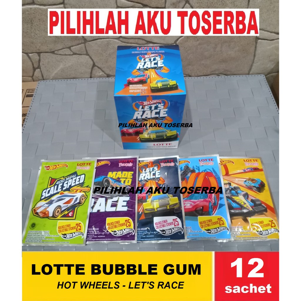 Jual Lotte Bubble Gum Hot Wheels Lets Race Harga 1 Box Isi 12