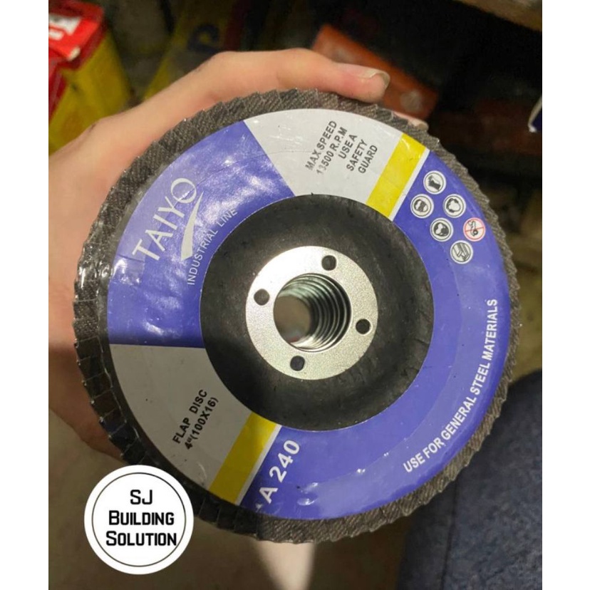 Jual MATA GRENDA GERINDA KERTAS PASIR FLAP DISC AMPLAS SUSUN 4" TAIYO ...