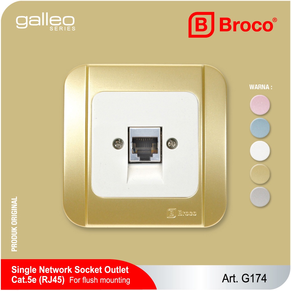Jual Broco Electrical Galleo G174 Single Network Socket Outlet Cat.5e ...