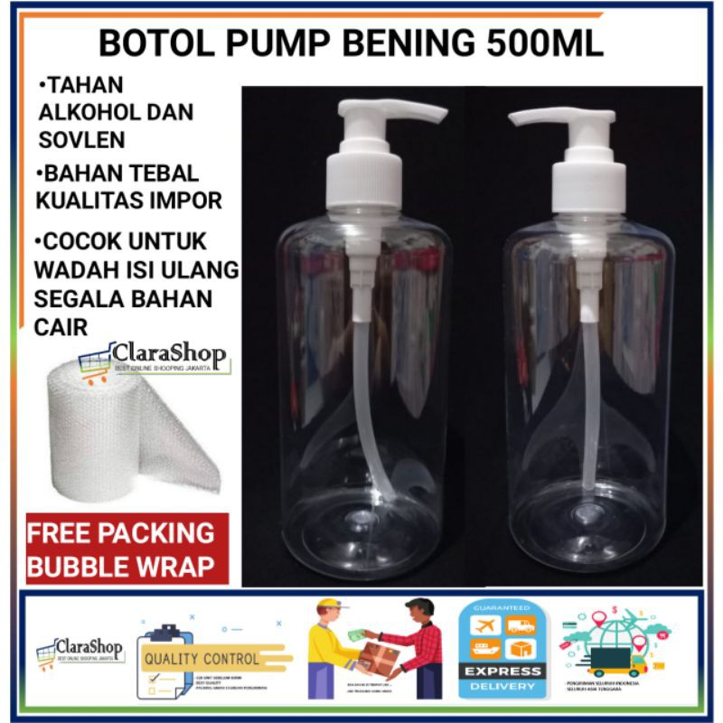 Jual Botol pump 500ML Sanitizer sampo lotion Botol Kosong 500ML Murah ...