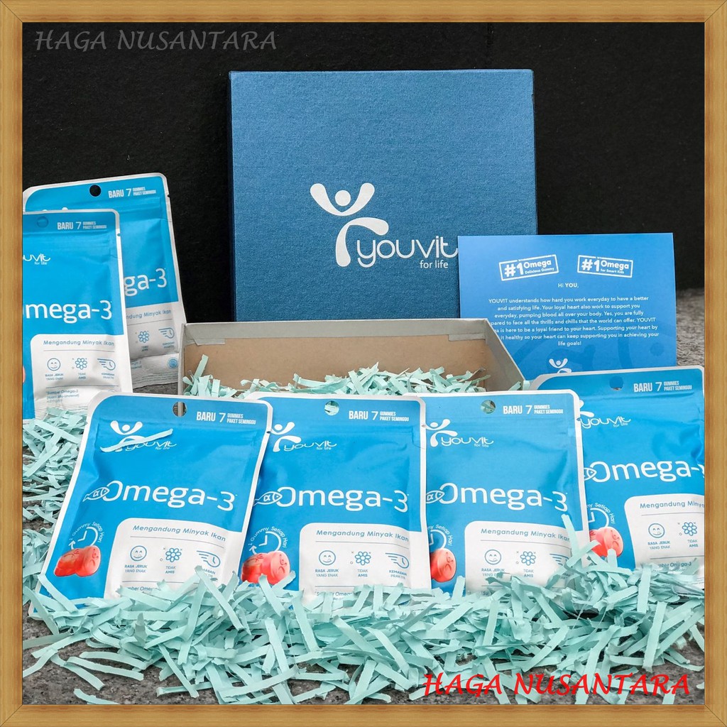 Jual YOUVIT Omega 3 Dewasa Box Rasa Jeruk Isi 6 Sachet atau 42 Gummy ...