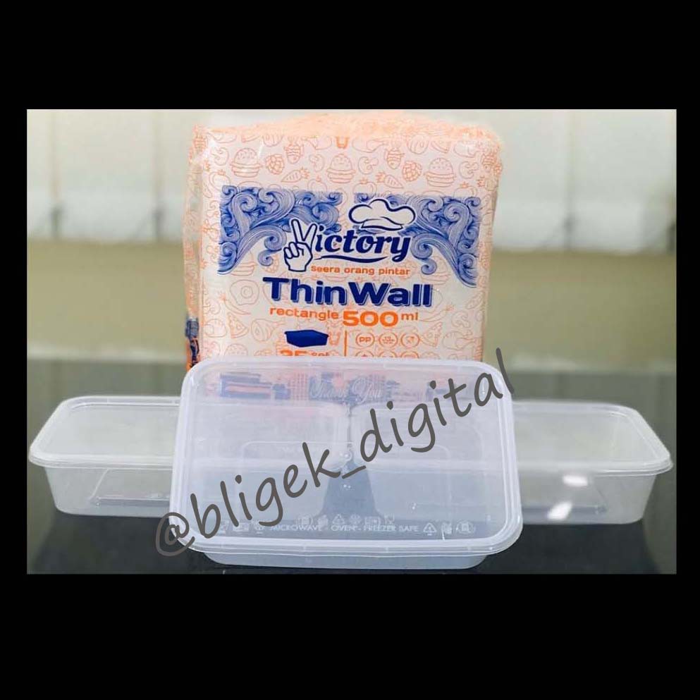 Jual (ECERAN) ThinWall Rectangle 500 ml / Container Plastik / Kotak ...