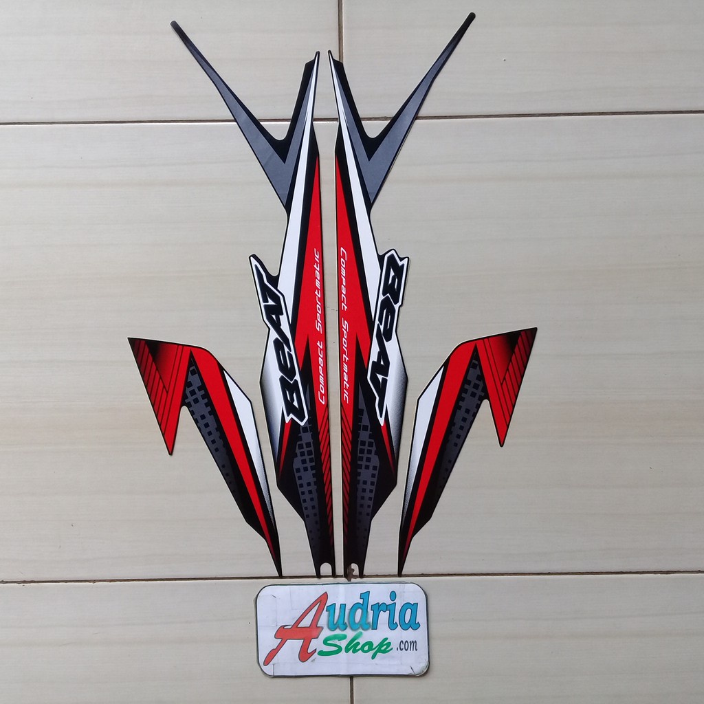 Jual Striping Stiker Motor Honda Beat Cbs FI 2020 Full Hitam-Merah ...