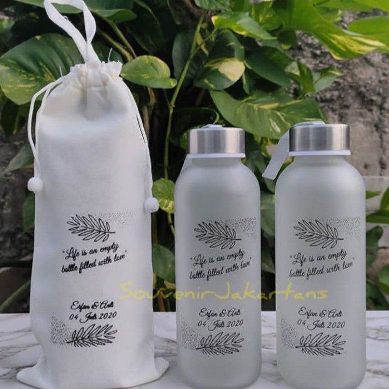 Jual SOUVENIR BOTOL TUMBLER KACA KEMAS KANTONG BLACU SABLON CUSTOM ...