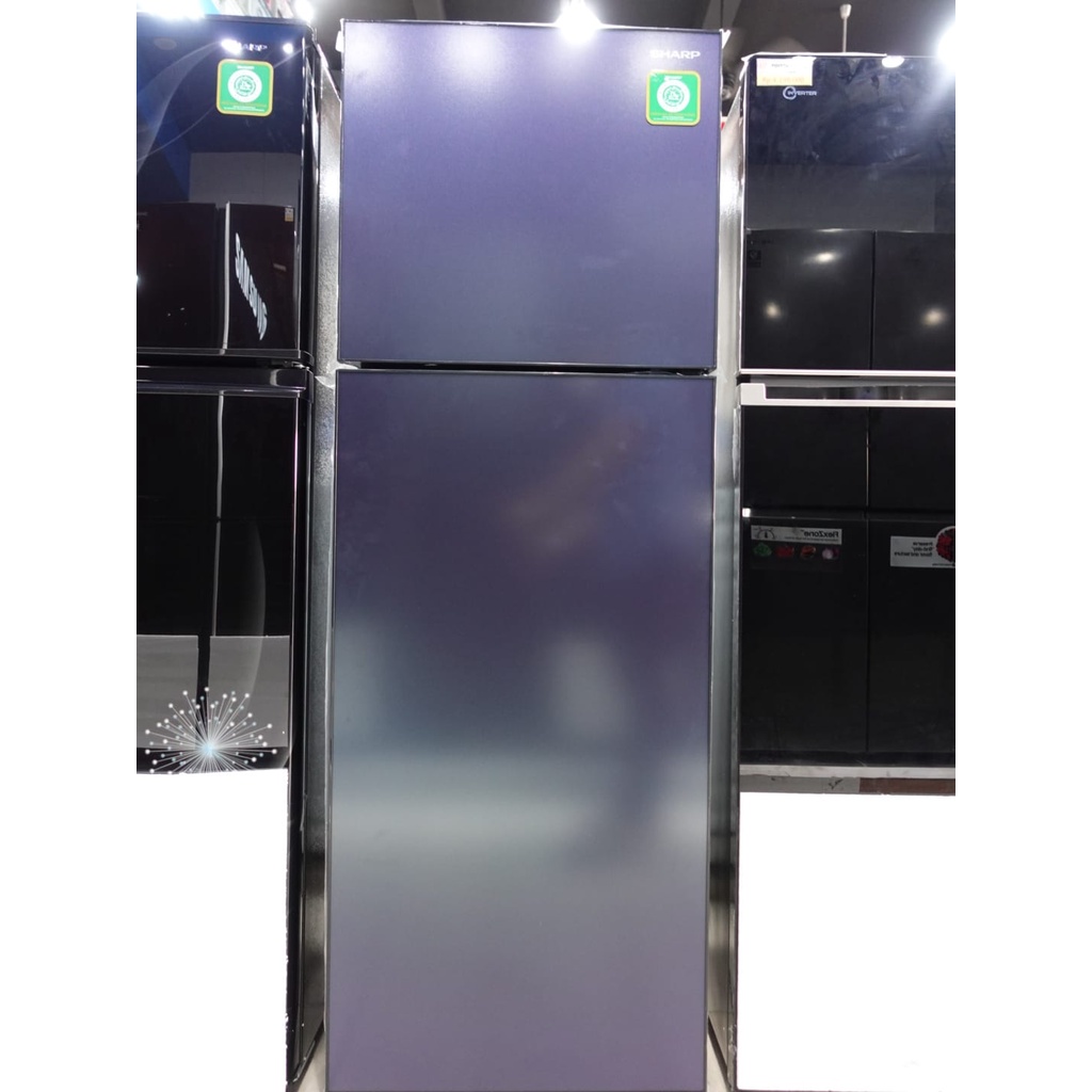 Jual KULKAS 2 PINTU SHARP SJ-326XG-CP NO FROST WARNA BUNGLON | Shopee Indonesia
