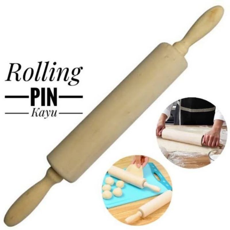 Jual ROLLING PIN KAYU/ROL KUE/PENGGILING ADONAN KUE | Shopee Indonesia