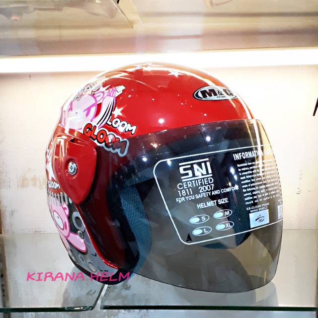 Jual Helm Motor Model GM Evo Termurah Gambar Gloom Warna Merah | Shopee ...