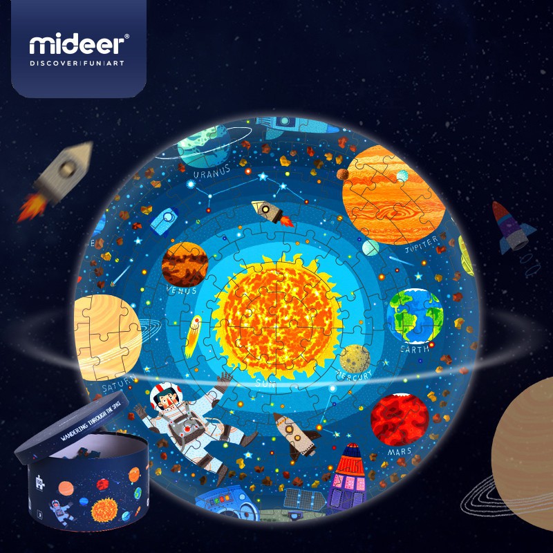 Jual Mideer Round puzzle Wandering Through The Space Animal Around The ...