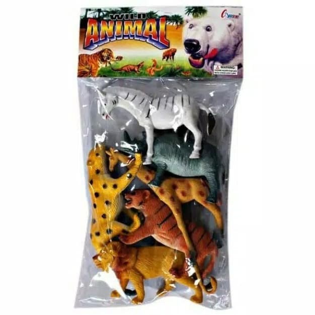 Jual Mainan Anak Binatang Karet Wild Animal 585A 702Q Isi 6pcs | Shopee ...
