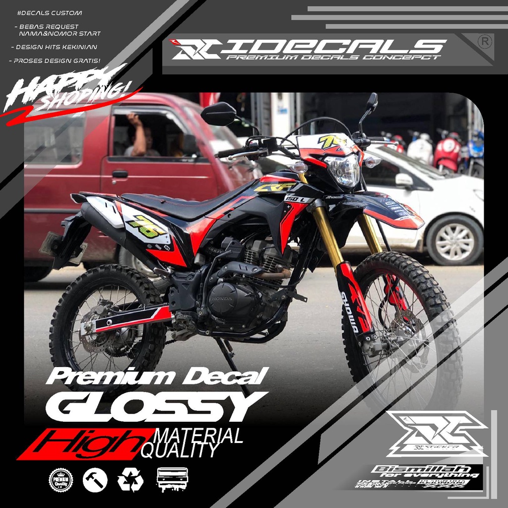 Jual is 00234 sticker decals fullbody honda crf 150L desain simpel ...