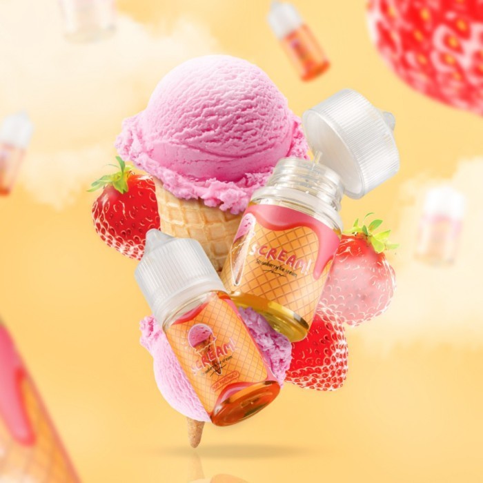 Jual Liquid Scream Strawberry Ice Cream Pods Friendly Not Salt 30ML by ...