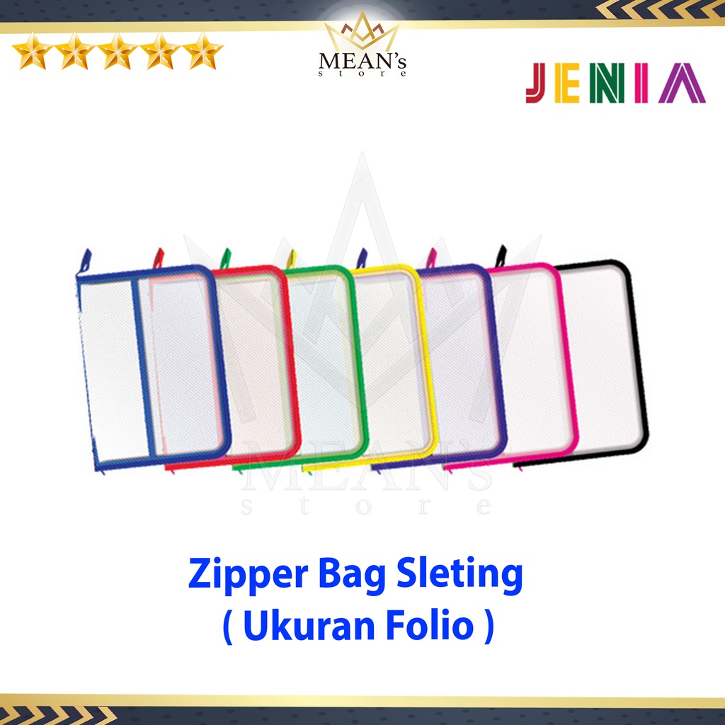 Jual Map Plastik Sleting Folio Tas Jaring Resleting Zipper Bag