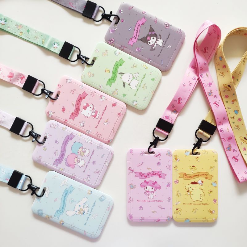 Jual Cute Sanrio Mascot ID Card Holder Name Tag Lanyard / Kalung Kartu ...