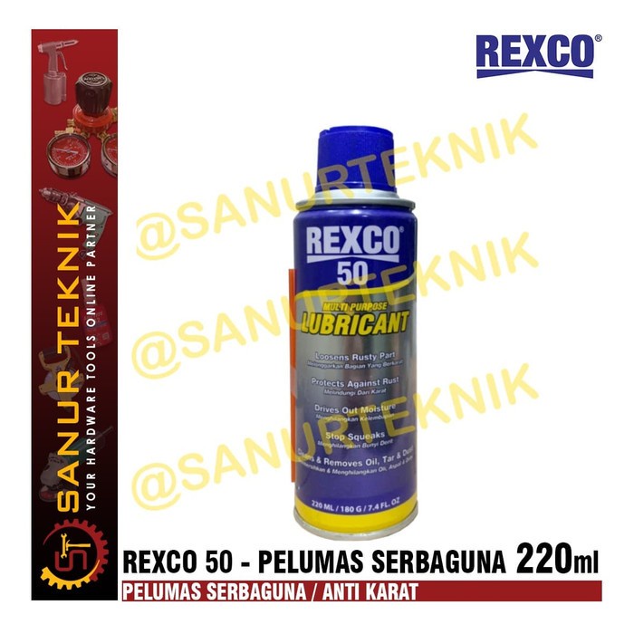 Jual REXCO50 / REXCO 50 Multi Purpose LUBRICANT 220 ml (220ml) | Shopee ...