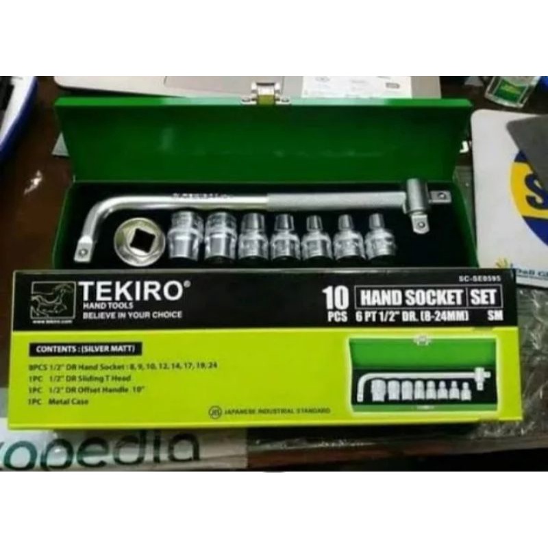 Jual Tekiro Shock Set / Kunci Shock Set 10 Pcs 1/2" ( 8 - 24 mm ) 6 Pt / 12 PT Box Besi | Shopee ...