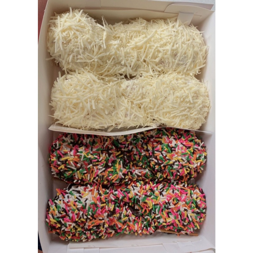 Jual ROTI DONAT PAHA AYAM MIX (Rainbow & Cheese) /MEISES WARNA-WARNI ...