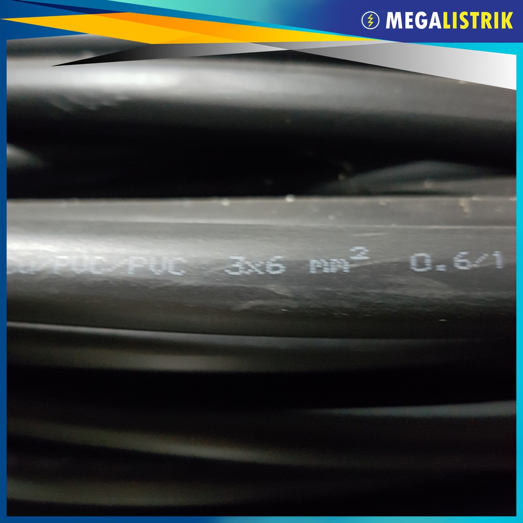 Jual SUPREME NYY 3X6 METERAN / KABEL LISTRIK HITAM KAWAT TEMBAGA 3 X 6 MM ECER PER METER ...