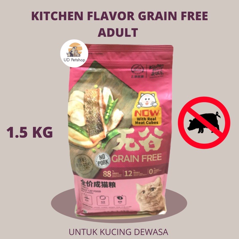 Jual Kitchen Flavor Grain Free 1.5 Kg Adult - Makanan Kucing Kering ...