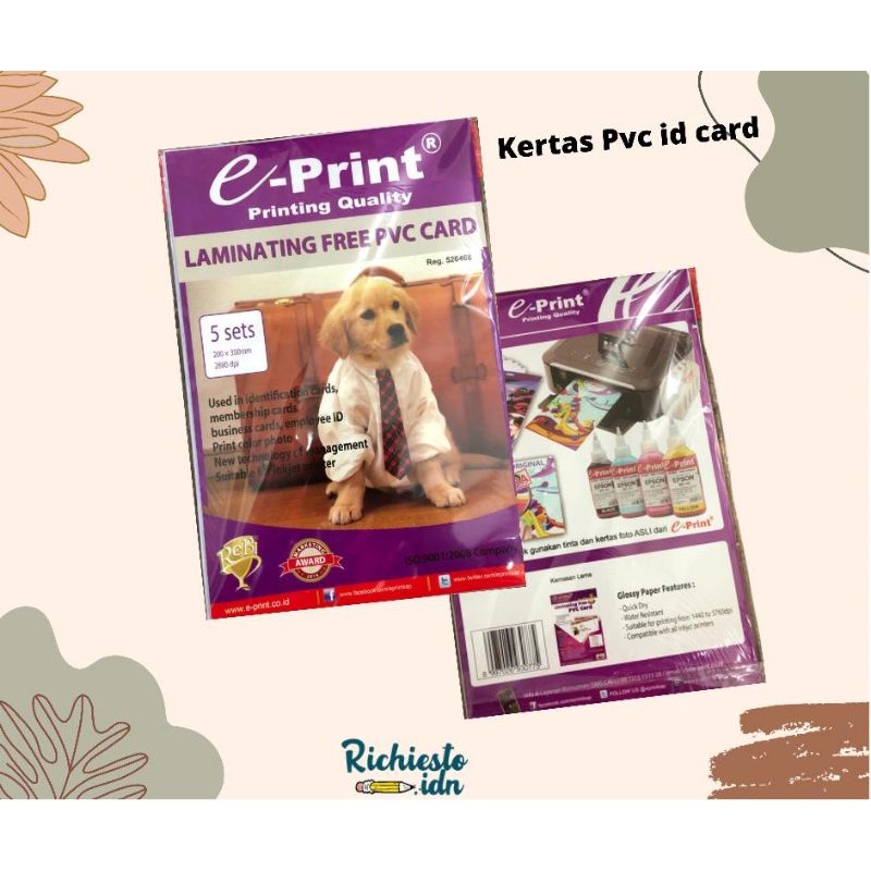 Jual Kertas Pvc id card Eprint /Laminating Free pvc card/Ukuran A4 | Shopee Indonesia