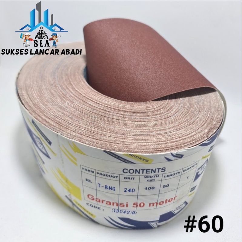 Jual AMPLAS ROL TAIYO GRIT #60 AMPLAS METERAN AMPLAS TEMBOK BESI KAYU ...
