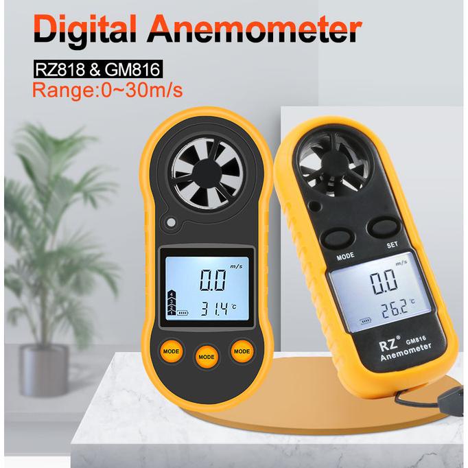 Jual Digital Anemometer Pengukur kecepatan angin thermometer Anemo ...